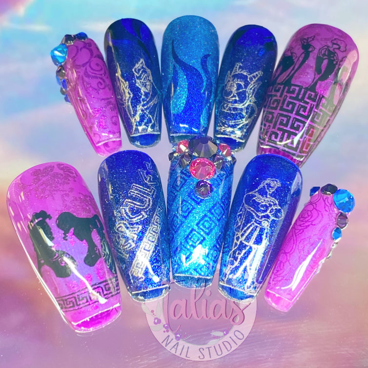 Hercules Inspired Press on Nails – Talia's Nail Studio
