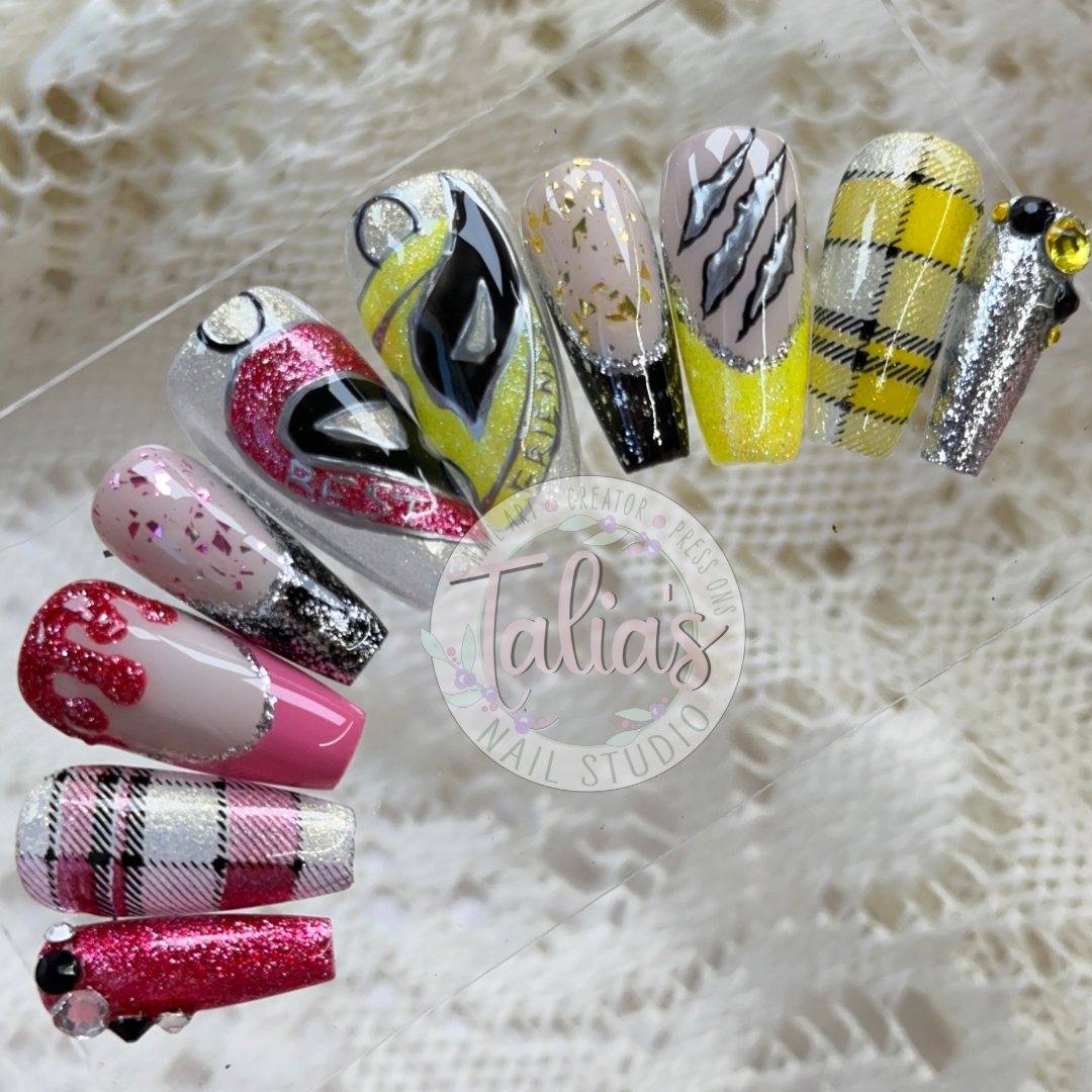Deadpool & Wolverine Press on Nails – Talia's Nail Studio